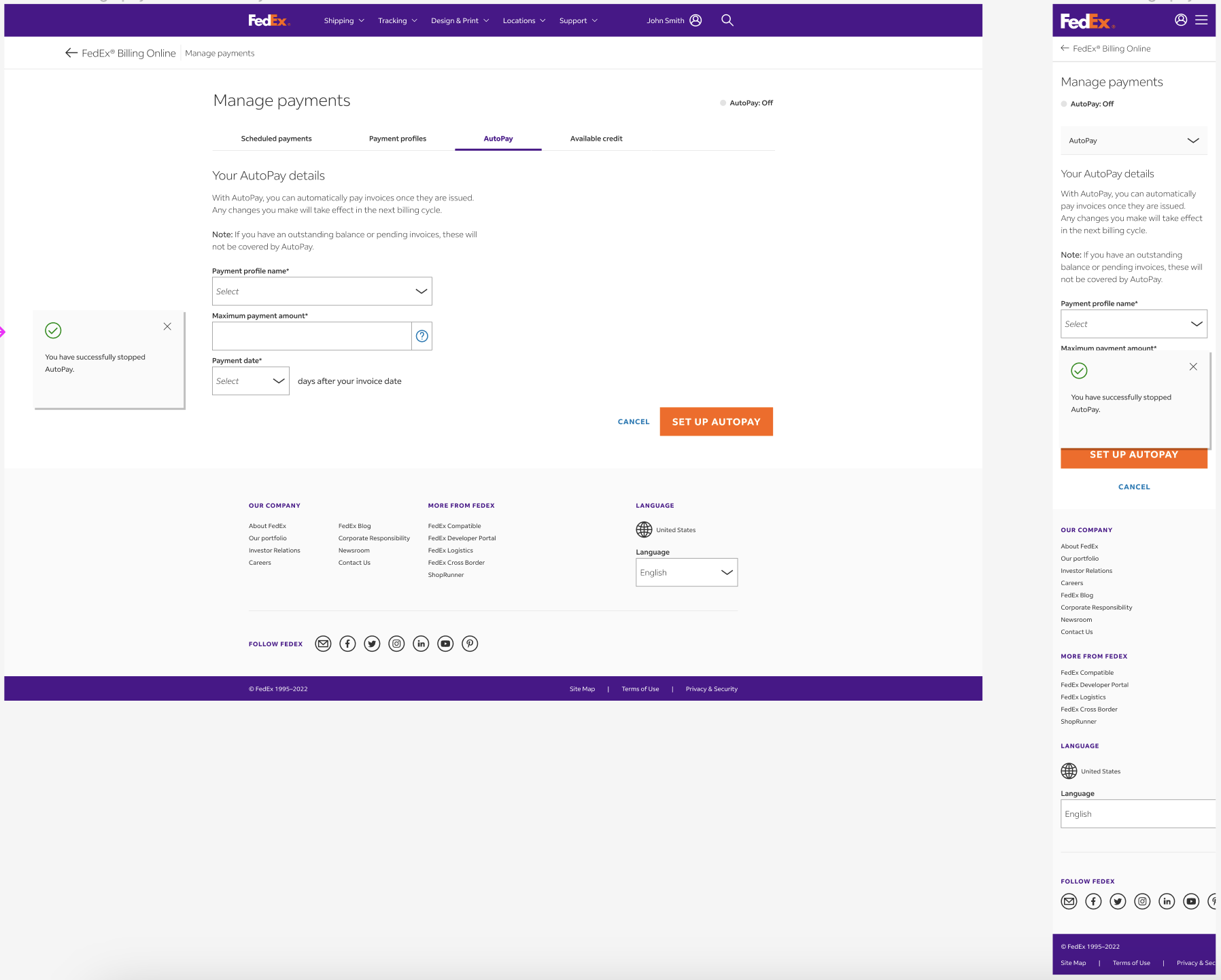 FedEx Billing Online - William McIndoo | UX Design Strategist